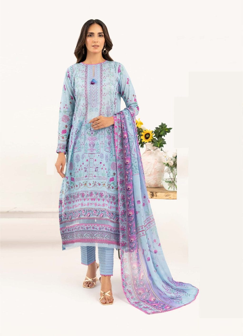Mina by Gulljee GMIN-06 Digital Printed Lawn